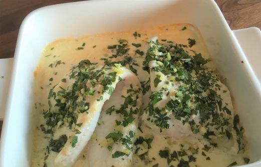 Recept: Ugnsbakad lubb med gremolata